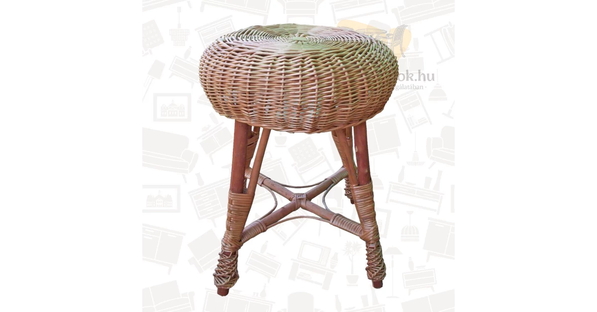 Tiszai fűzvesszőből fonott puffok és kisszékek